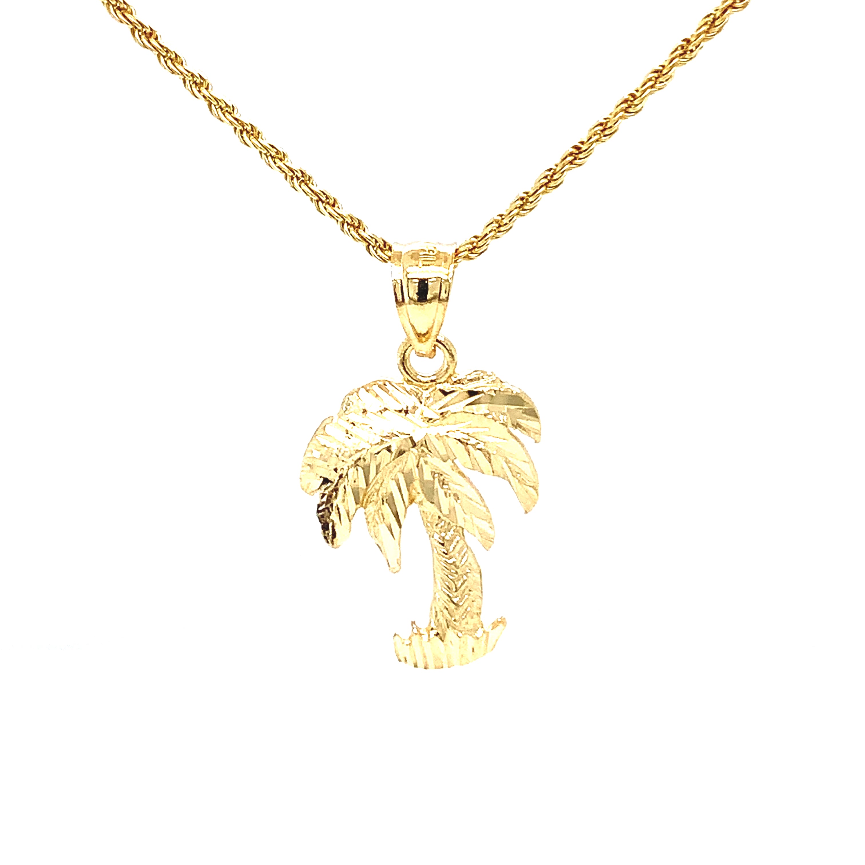 14k Gold Palm Tree Pendant | Barbara Anne's Jewelry